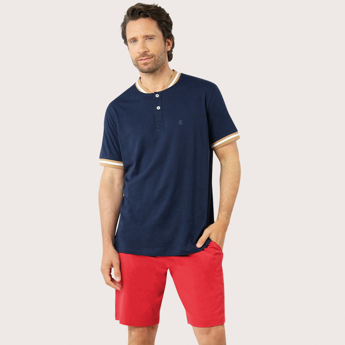 Pyjama court col ouvert homme Casual Eminence